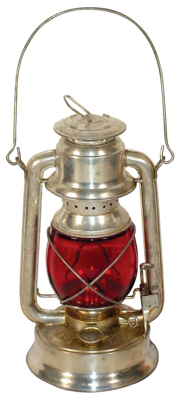 077: Lantern, Little Supreme No. 150 w/ruby red globe,