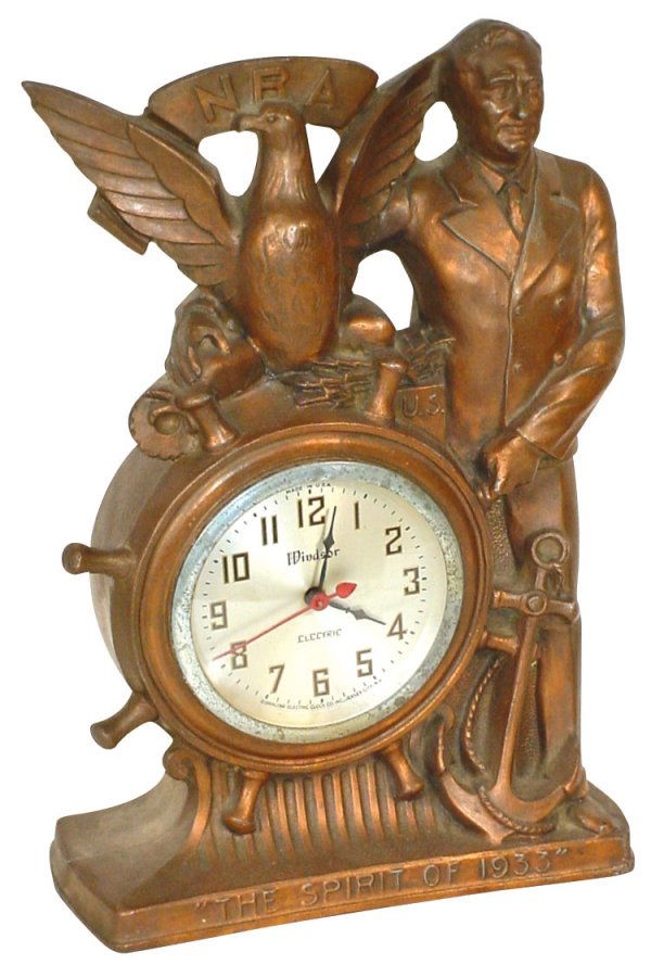 194: Figural clock, Franklin D. Roosevelt, "NRA-The Spi
