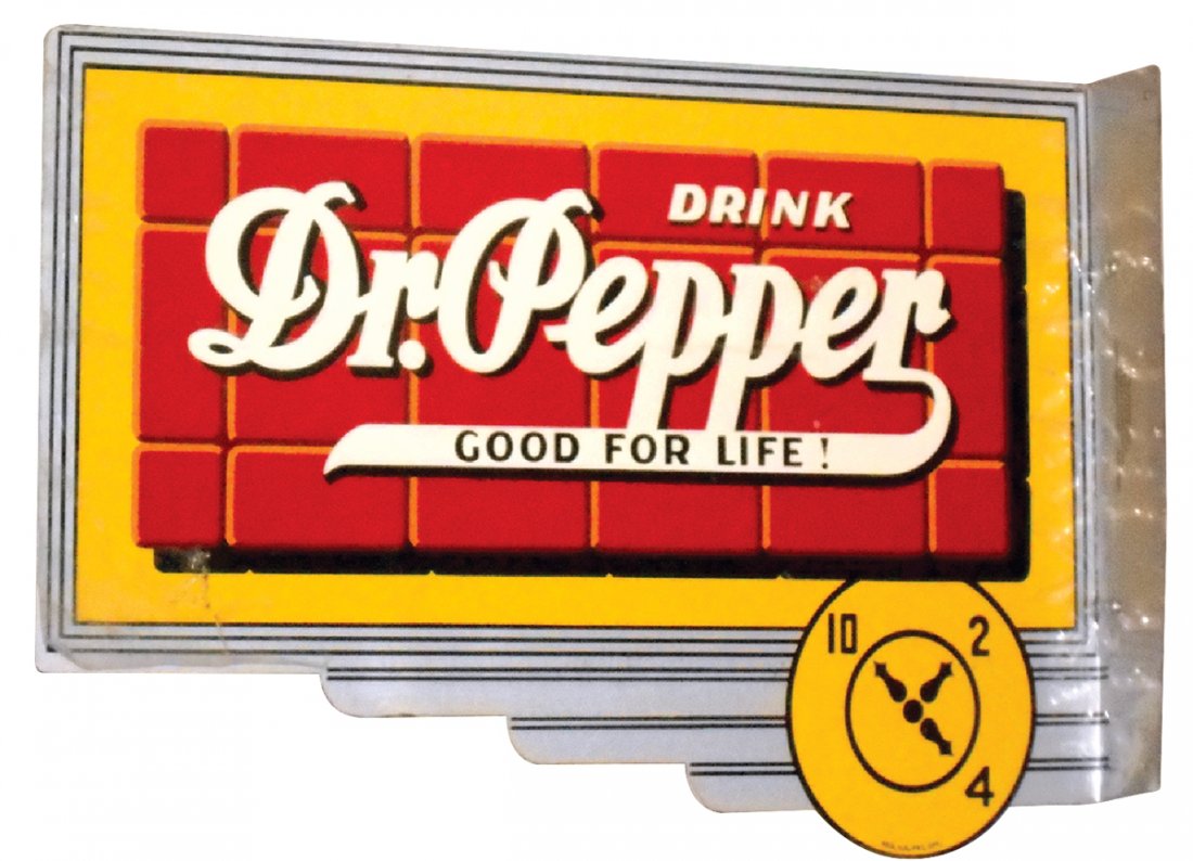 Dr. Pepper Sign, 2 Sided Metal Flange, A Newer Sign In