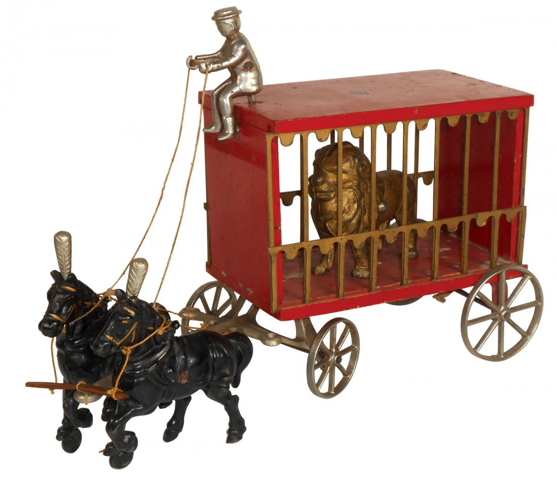 Toy Circus Wagon, Arcade, Cast Iron & Wood W/orig