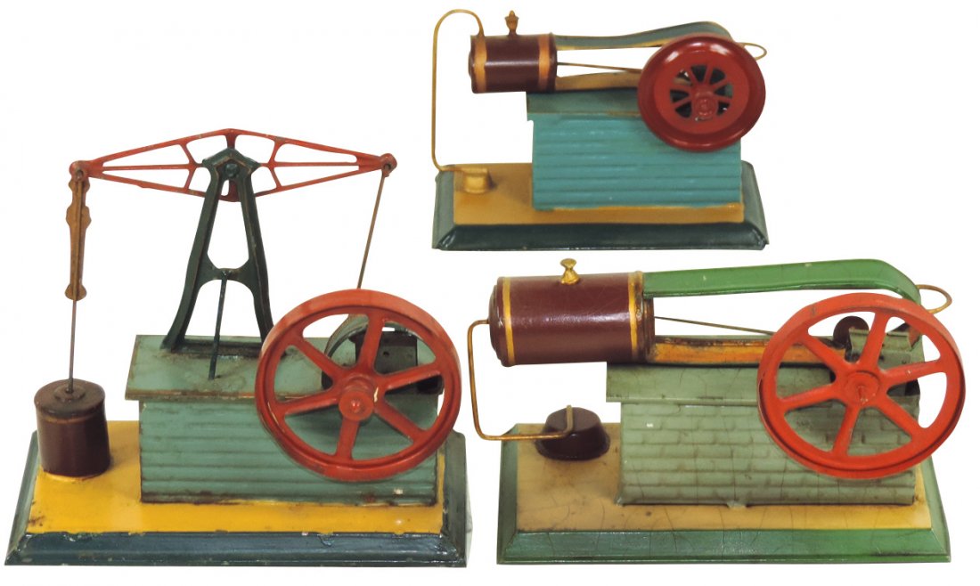 Steam Toys (3), Windup Beam Steam Engine & (2) Windup