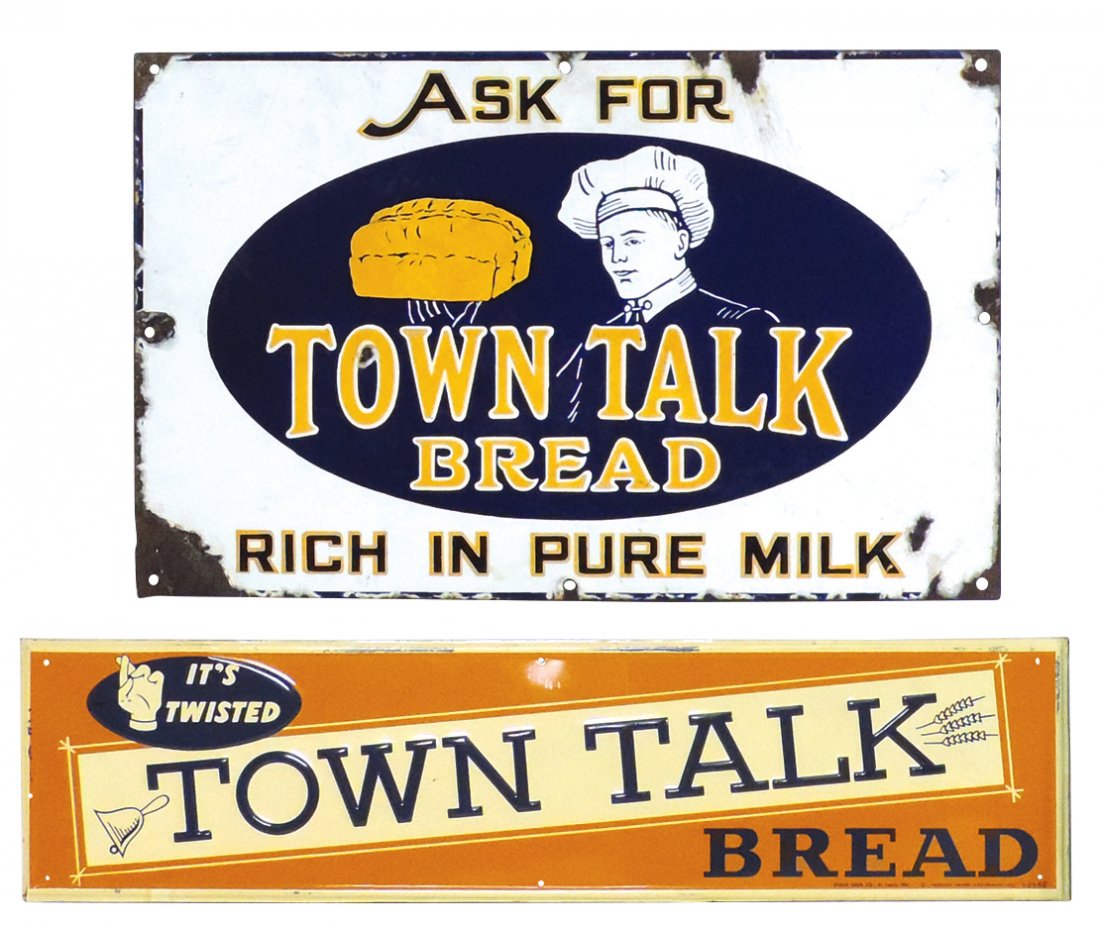 Country store signs (2), Town Talk Bread, one