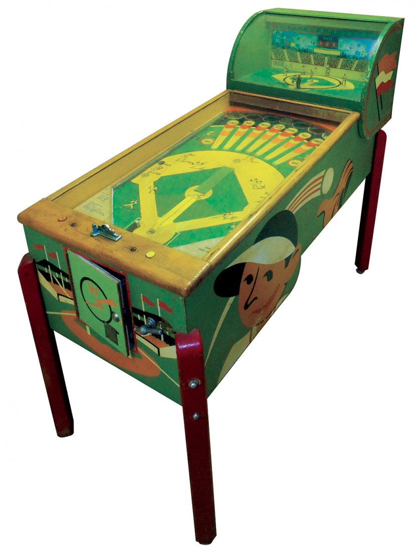 Coin Operated Pinball Machine, Baseball, "pitch And Bat