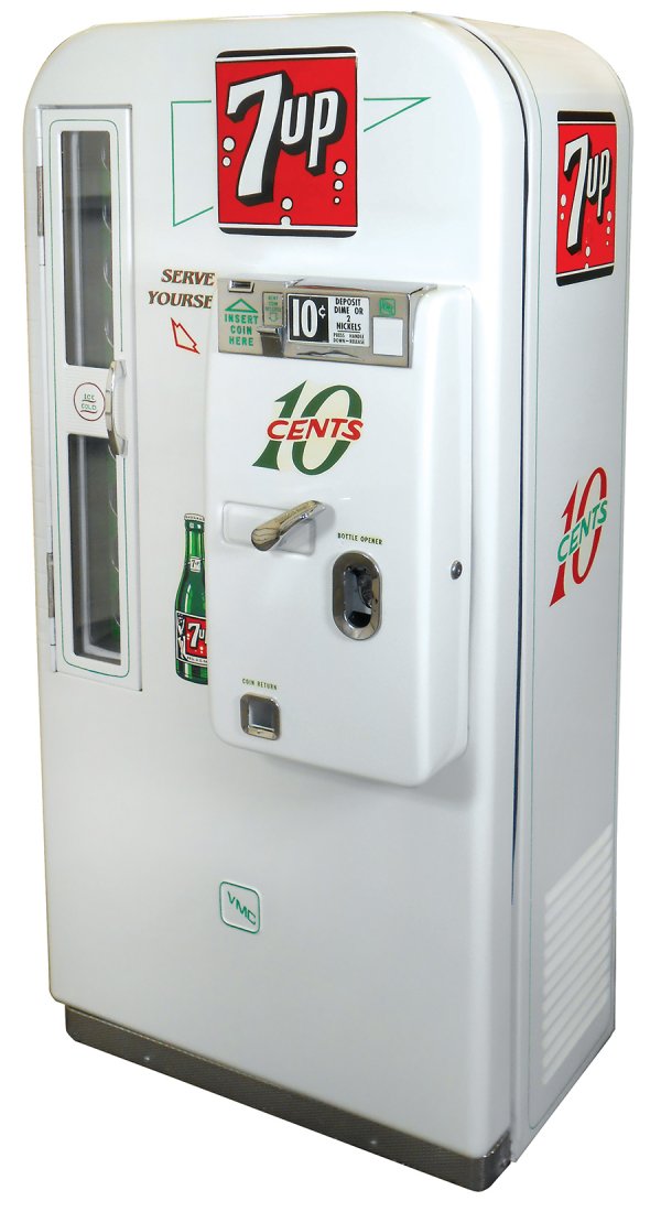 7Up vending machine, VMC 81D, 10 Cent, Rare, all white