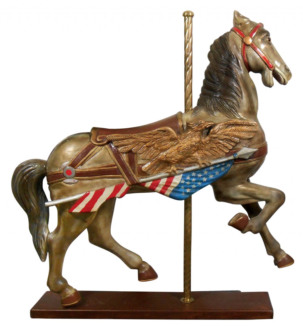 Carousel horse, American, w/Eagle & Flag, elaborately