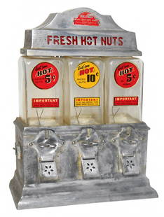 5¢ Electric Cebco Hot Nut Peanut Dispenser Vending Machine.