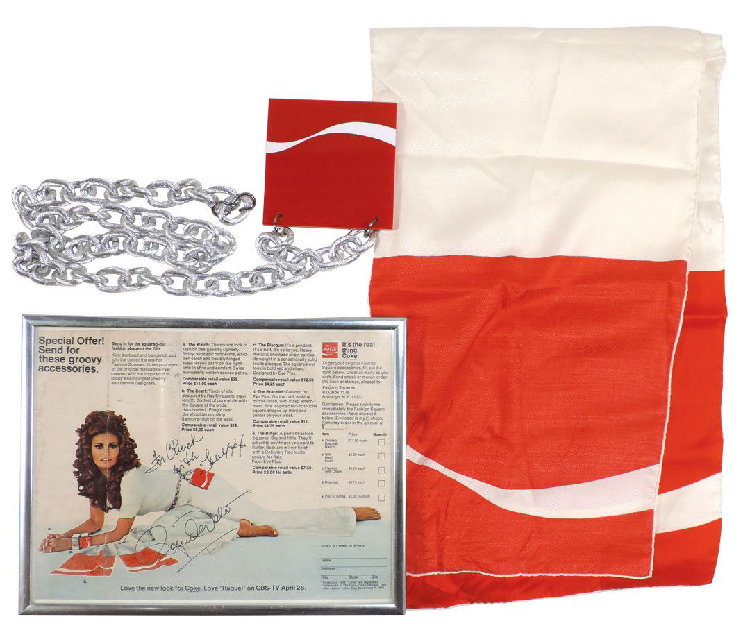 Coca Cola Raquel Welch Autographed Ad