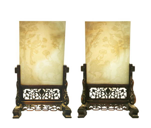 A PAIR OF WHITE JADE RECTANGULAR SCREENS (#1073) on Sep 14, 2022 ...