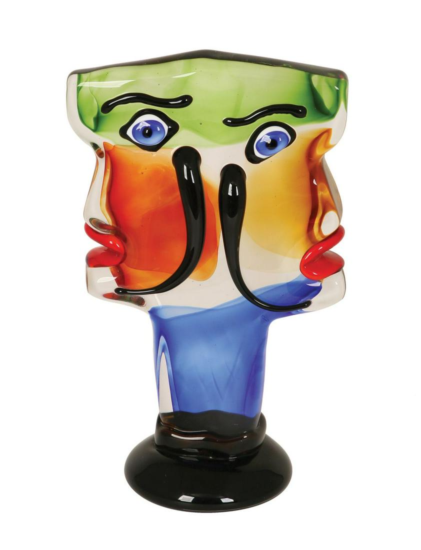 An Italian Murano Glass Sculpture Hommage To Picasso