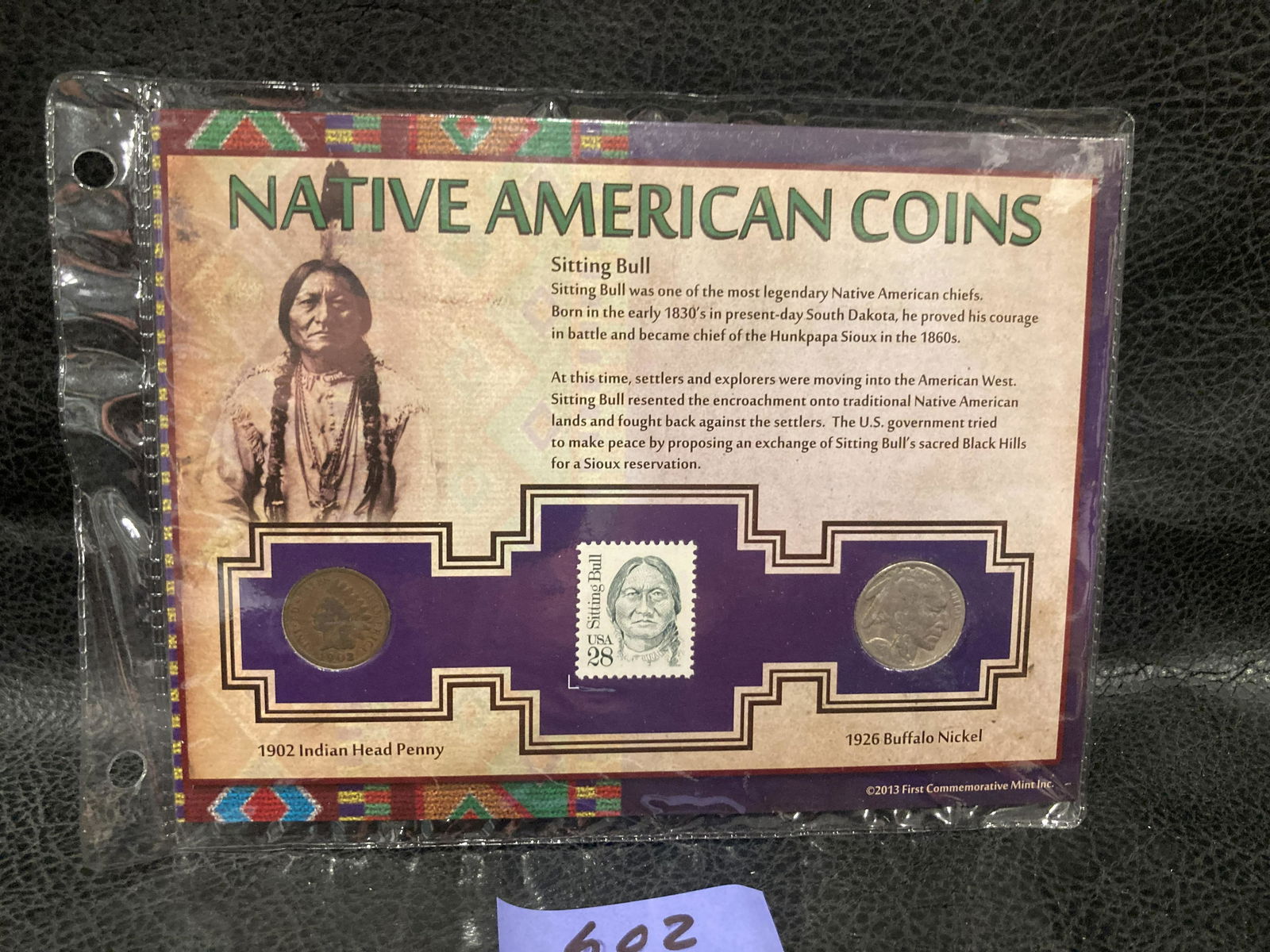 Native American Coin Stamp Sitting Bull Set Buffalo Nickel Indian Penny ...