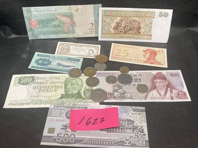 Mix lot of foreign Currency 8 Bills & 10 world coins - Nov 13, 2022 ...
