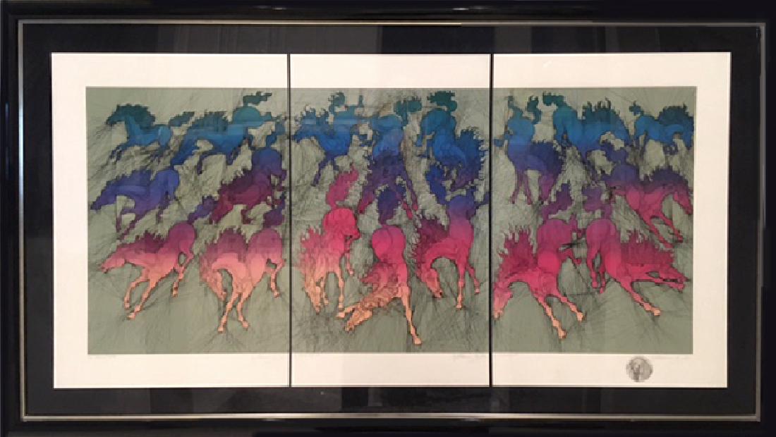 Guillaume Azoulay, Cavalcade Triptych, Three Serigraphs