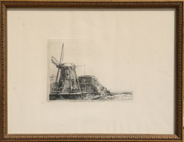 317: Rembrandt van Rijn, The Windmills, Etching