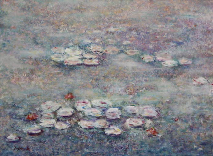 Michael Schreck, Lilies (after Claude Monet), Acrylic Painting