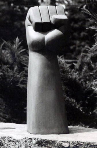 Sam Diamond, Fist, Carved Wood Sculpture