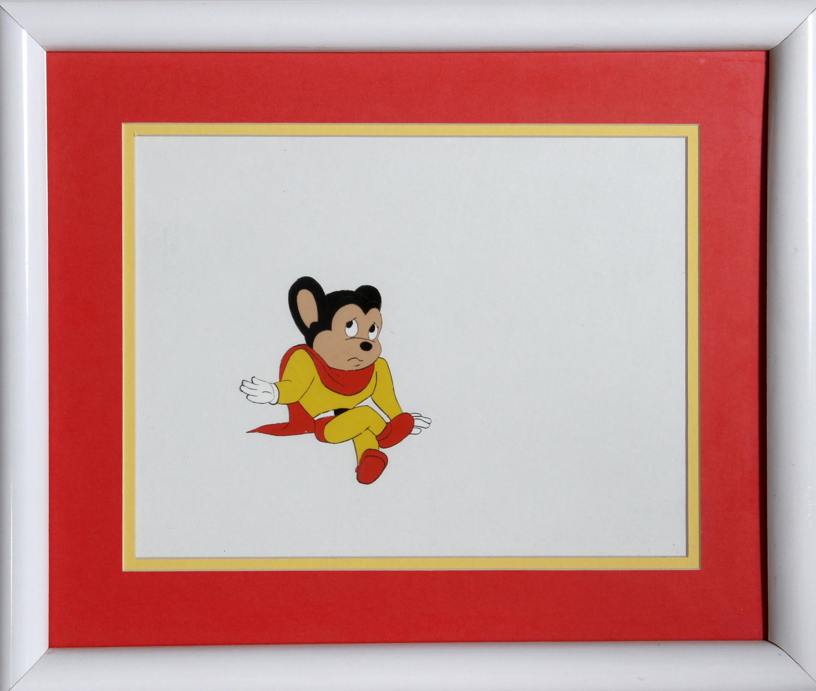 Ralph Bakshi, Mighty Mouse Sitting, Hand Painted Production Cel