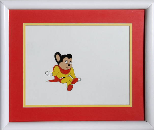 Ralph Bakshi, Mighty Mouse Sitting, Hand Painted Production Cel