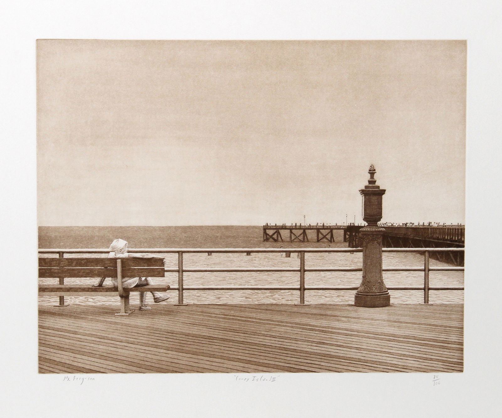Max Ferguson, Coney Island Iii (sepia), Etching