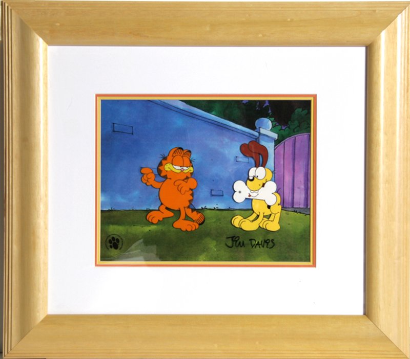 Jim Davis, Garfield And Odie With A Bone, Cel