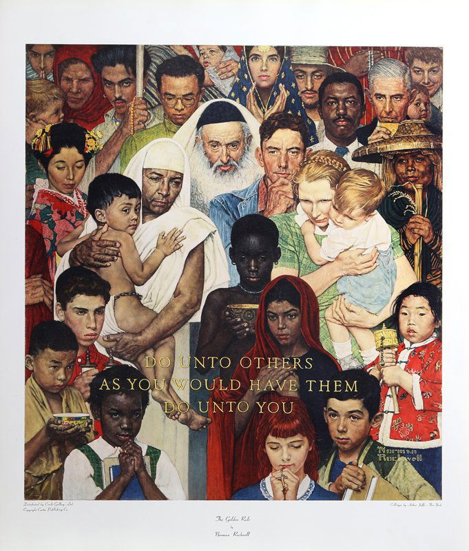 Norman Rockwell, The Golden Rule, Collotype Poster