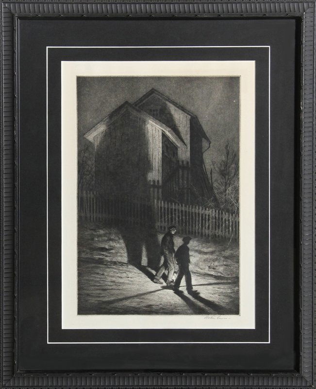 Martin Lewis, Ha'nted, Drypoint Etching