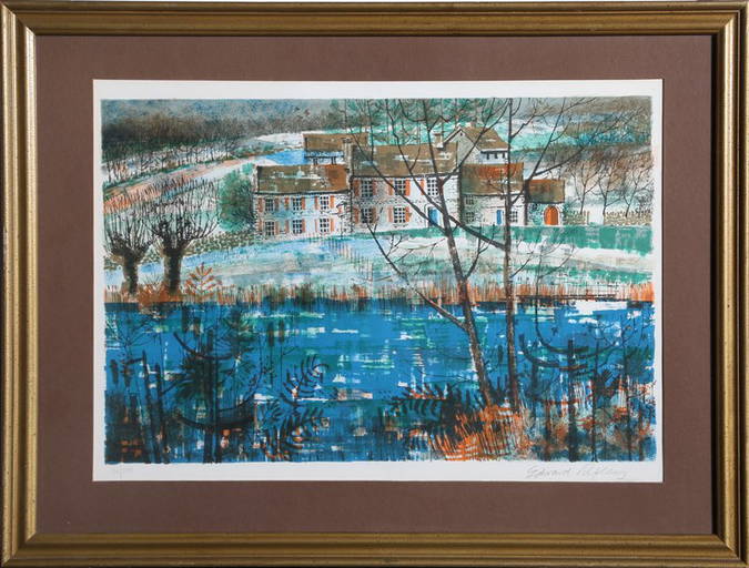 Edward Ripley, House By The Water, Lithograph