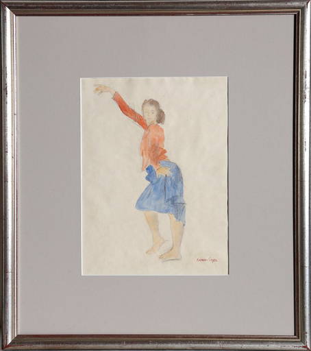 Raphael Soyer, The Dancer, Watercolor Painting