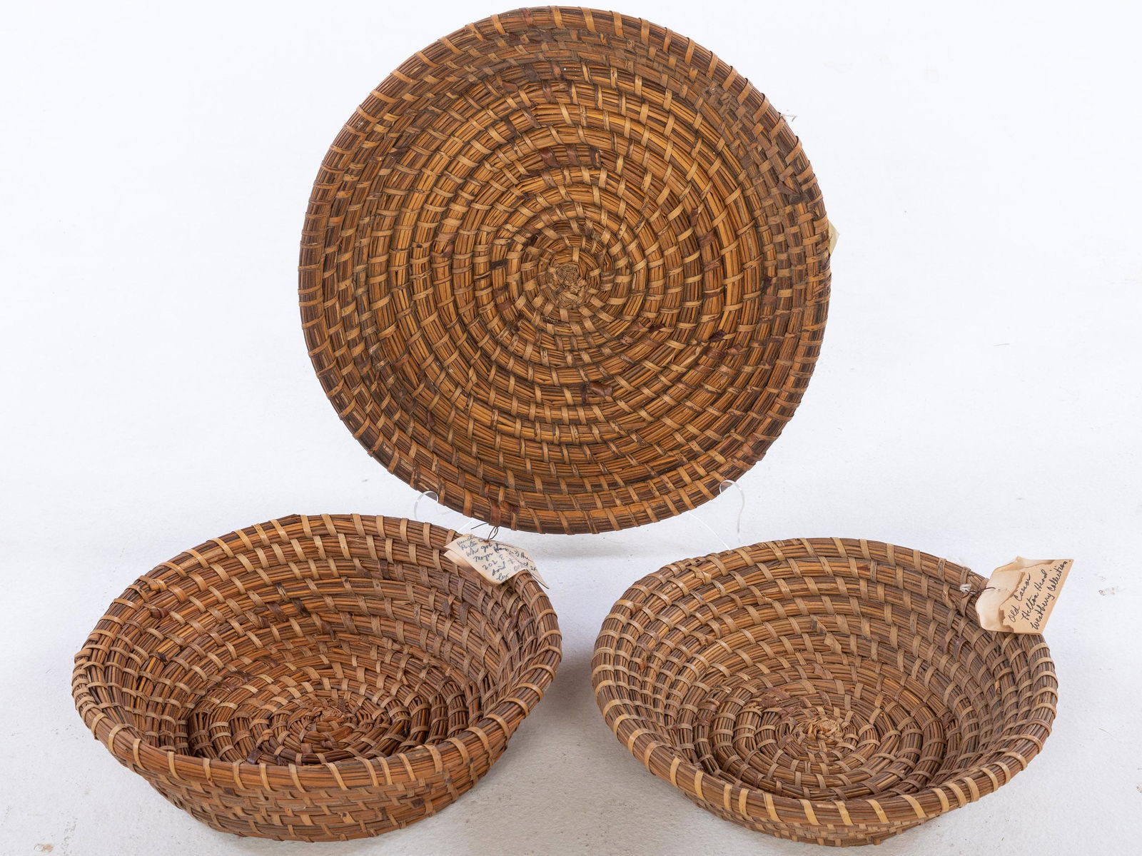 3 Vintage Gullah Sweetgrass Baskets