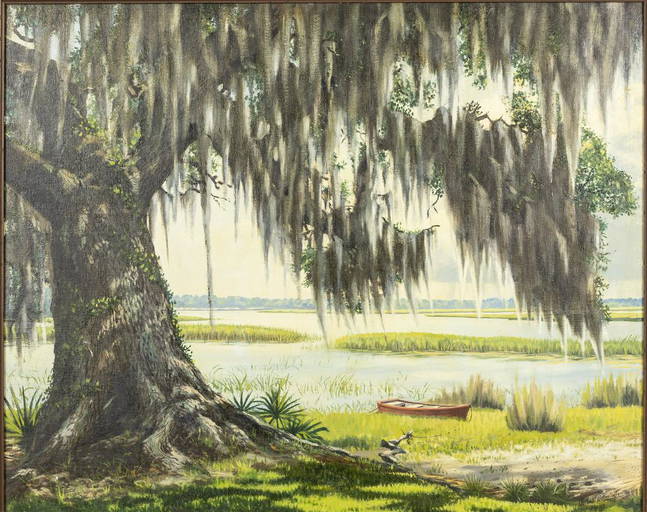 Oscar Wetherington (1921 1997), Marsh Scene, O/c