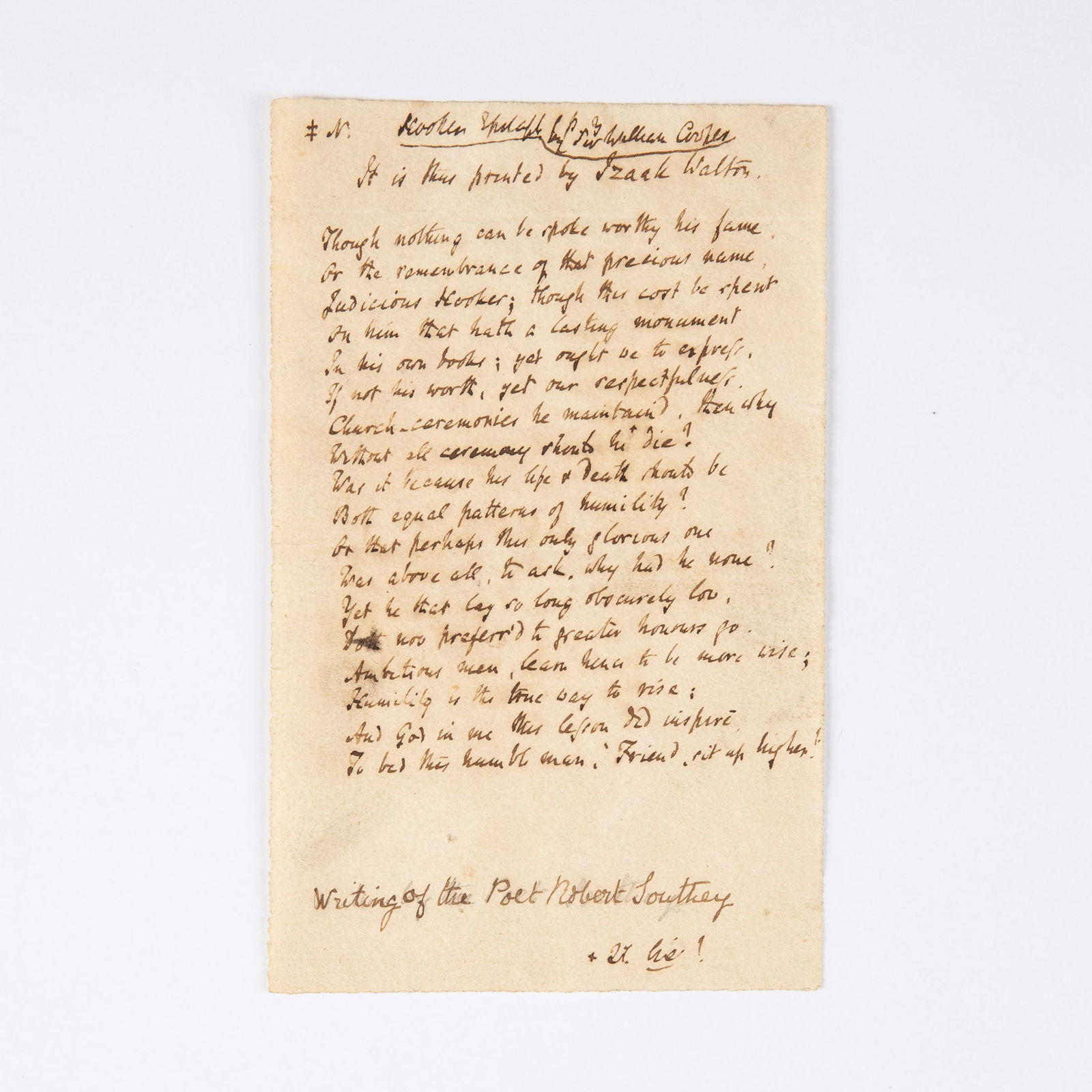 Southey, Robert (1774-1843) Autograph Manuscript Auction