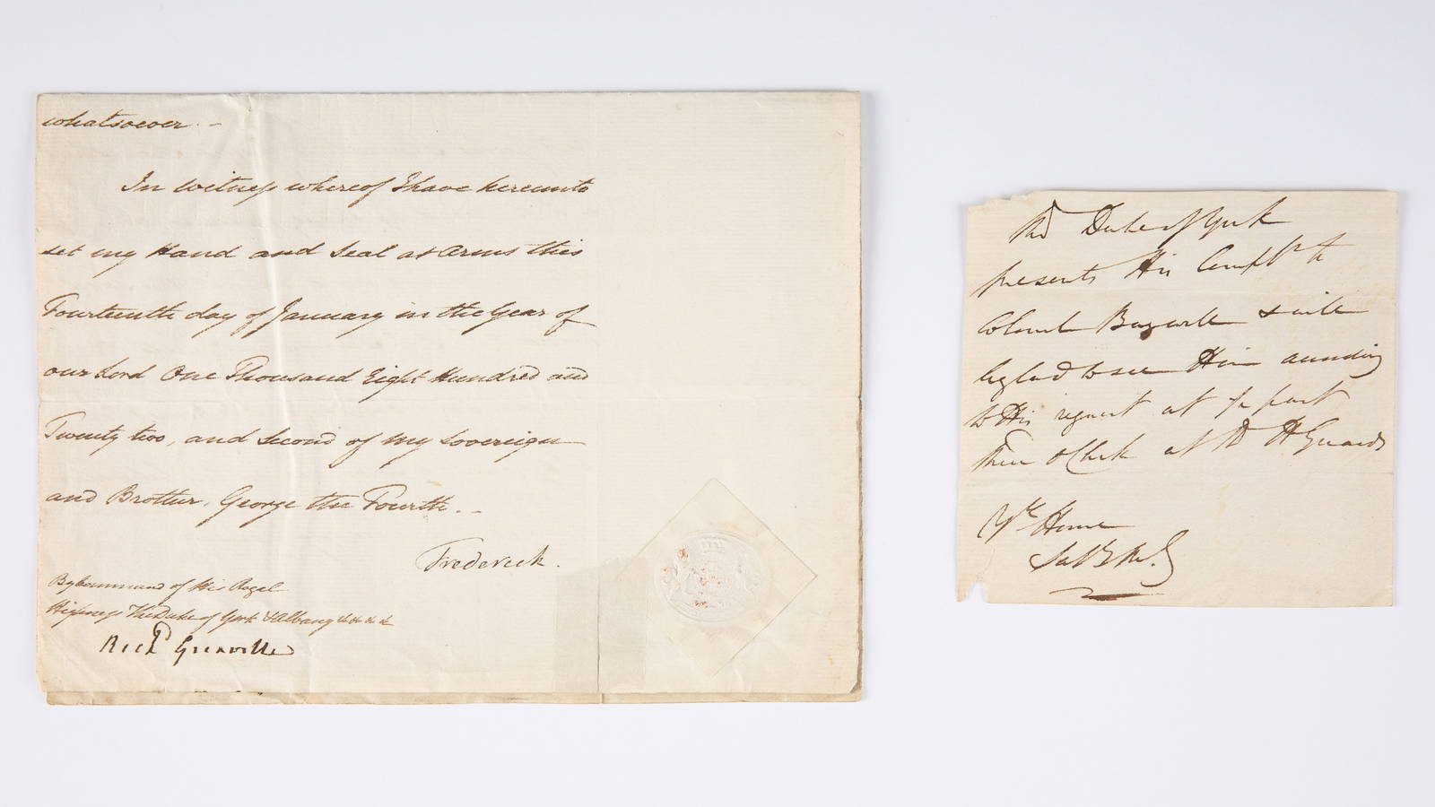 Frederick Augustus (1763-1827) 2 Letters Signed Auction
