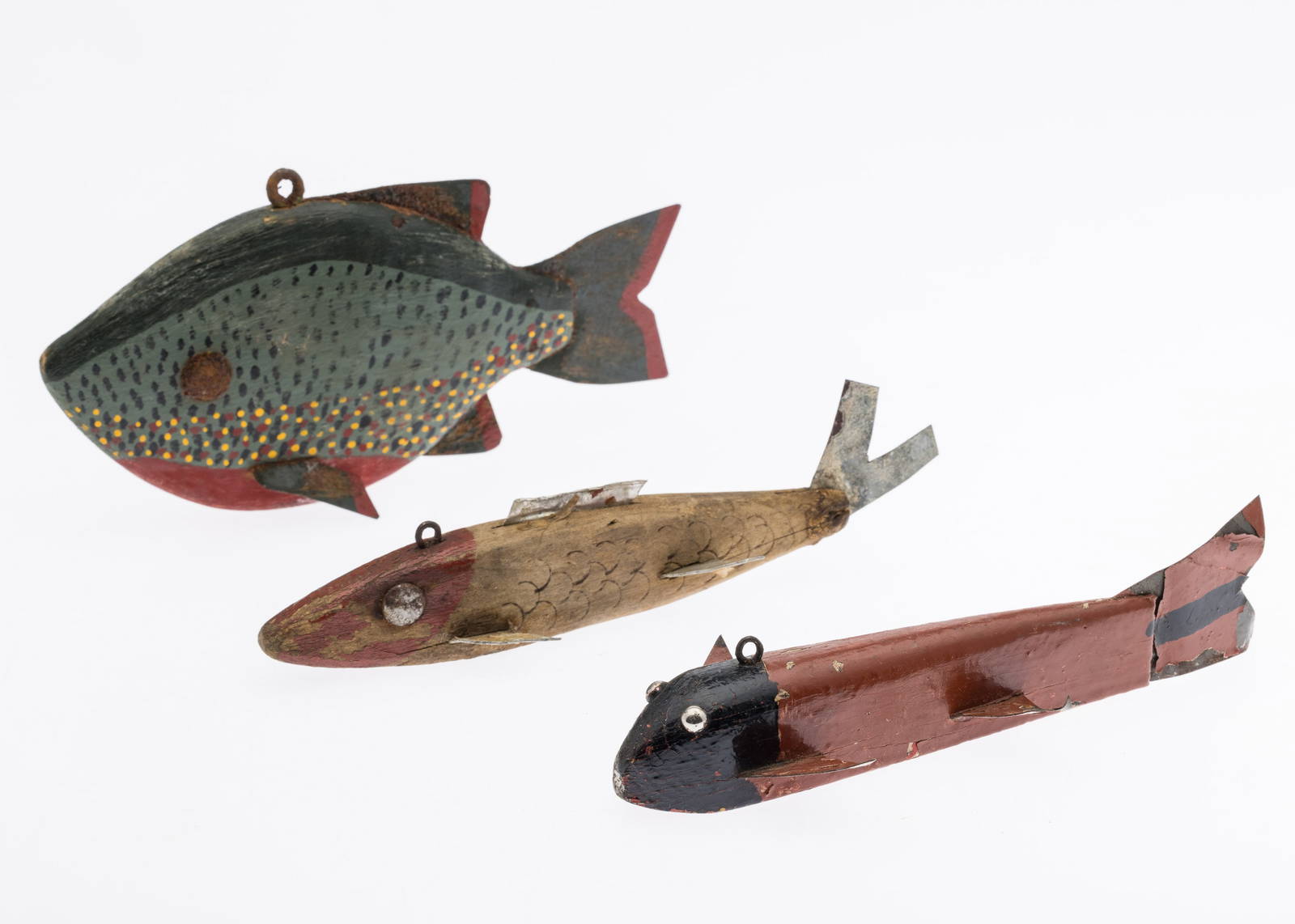 3 Ice Fishing Decoys, Incl A Sunfish, 1st Half 20th C Auction