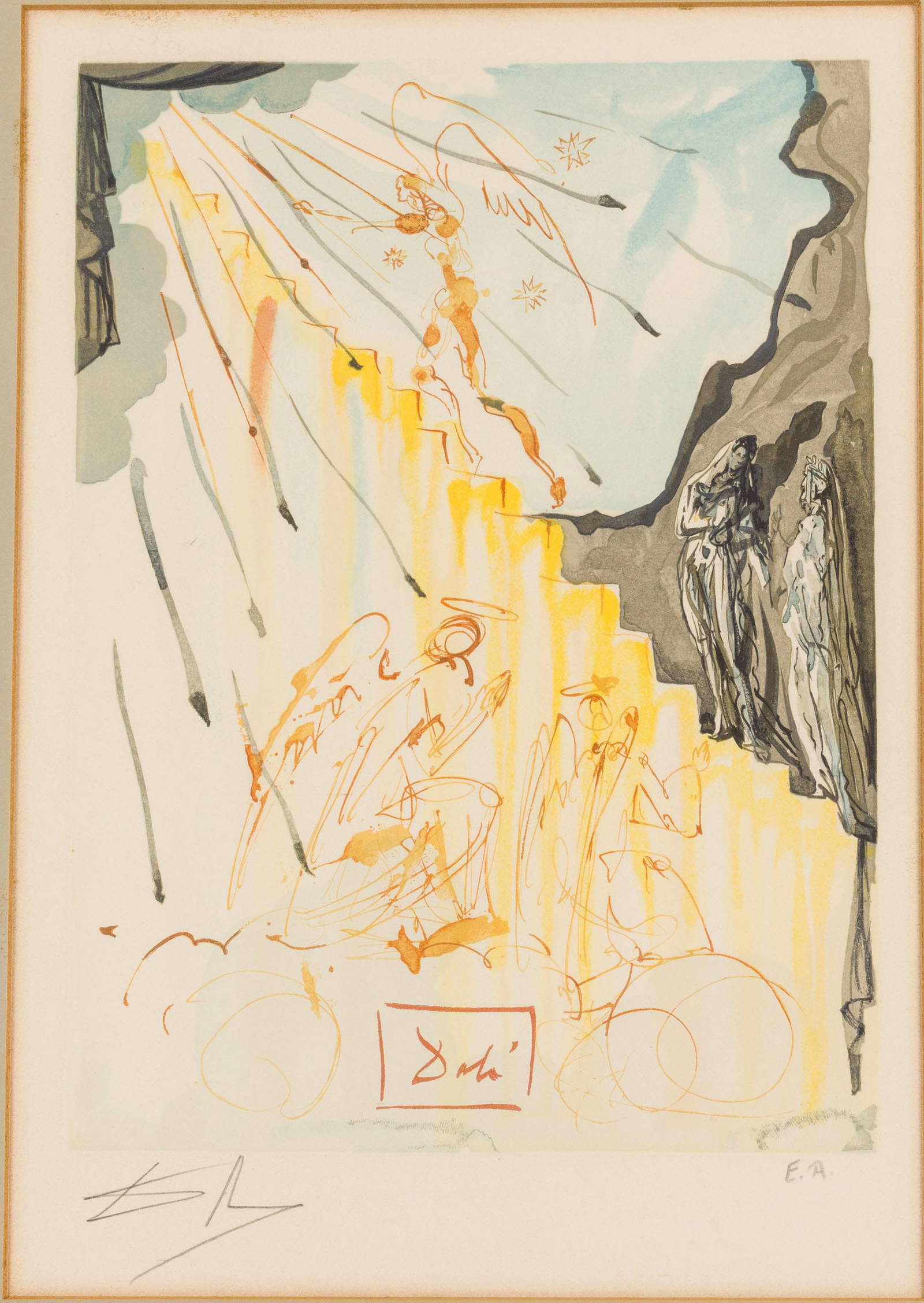 Salvador Dali, The Celestial Staircase, Lithograph Auction