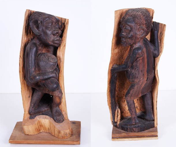 African Art: Tree Trunk Carvings (two