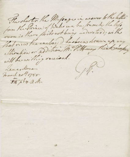 George Iii, King Autograph Letter Signed Regarding A
