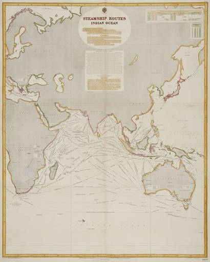British Admirality. Steamship Routes: Indian Ocean