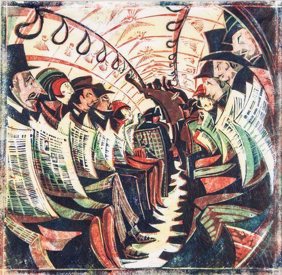 Cyril Edward Power (1874 1951) The Tube Train (c.c