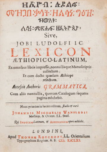 Ethiopic. Ludolf (hiob) Lexicon Aethiopico Latinum,