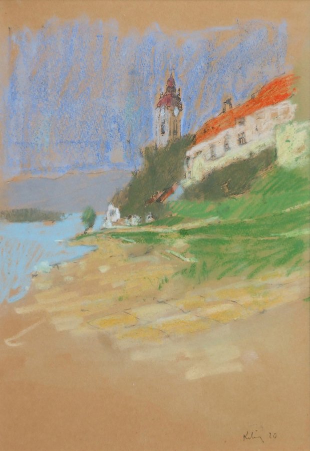 Harold Riley (1934-), Continental lake scene, signed - May 01, 2014 ...