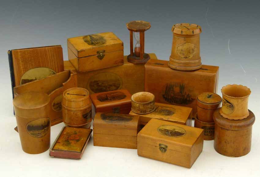 Collection of nineteen items of Mauchline Ware and