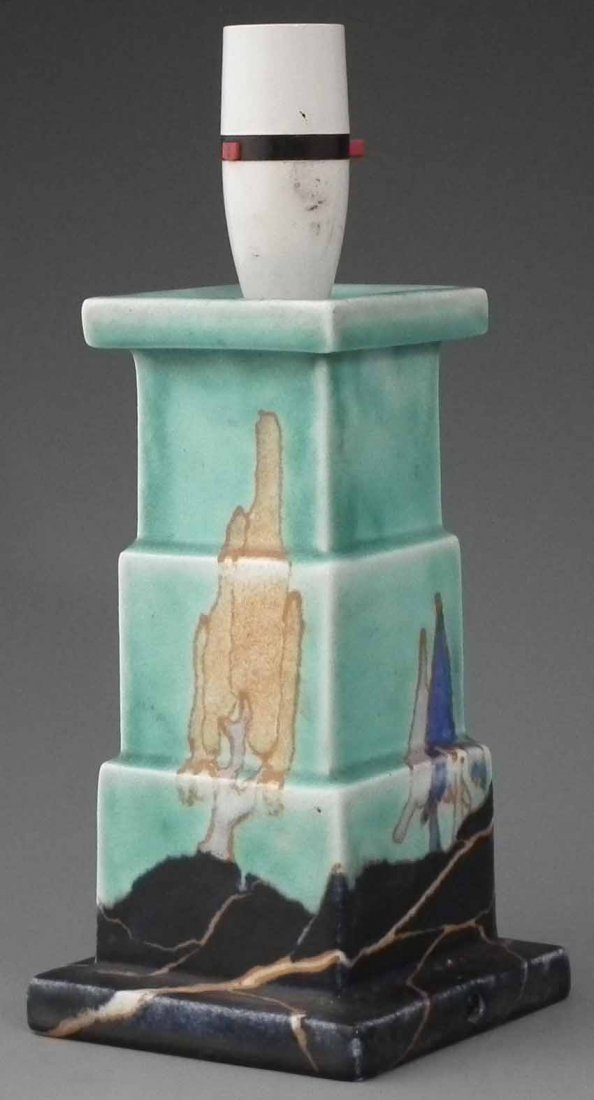 Clarice Cliff Inspiration Bizarre lamp base of square