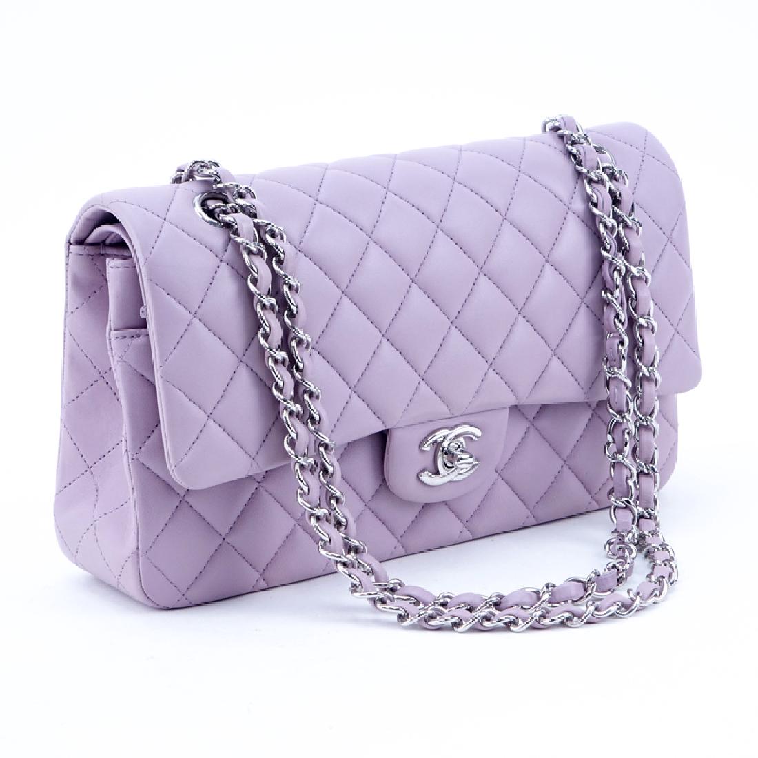 Chanel Lavender Quilted Lambskin Leather Classic Double