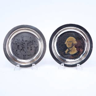 Naval Academy & Two George Washington Plates