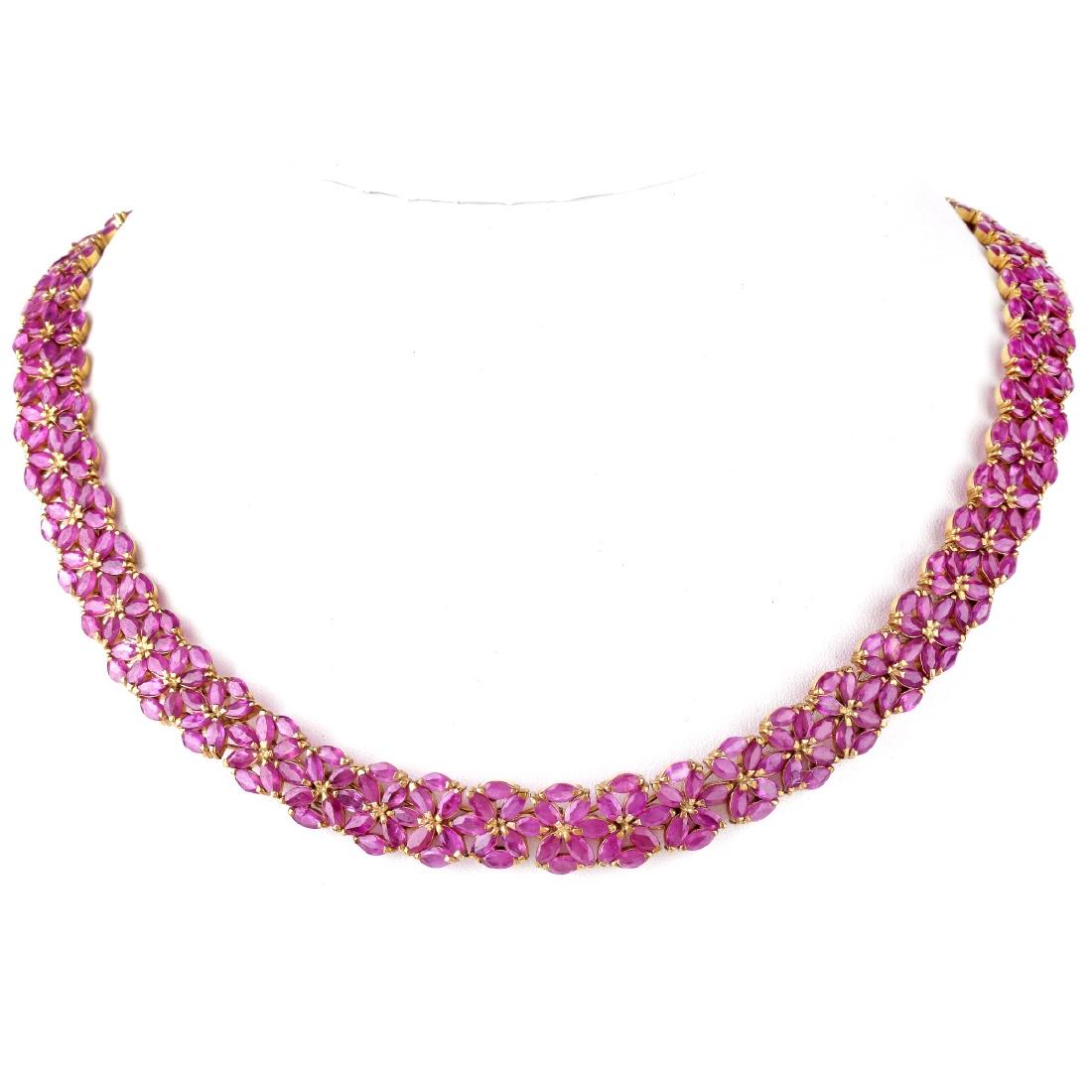 Vintage Ruby and 14K Gold Choker Necklace