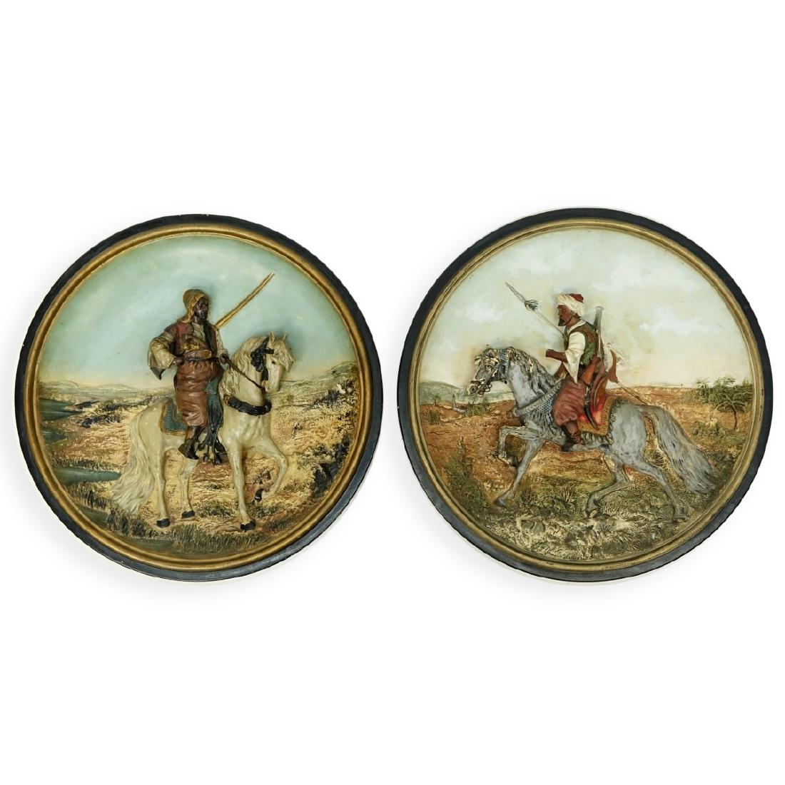Pair Musterschutz Pottery Chargers