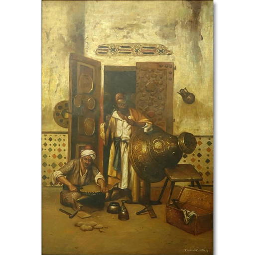 Orientalist Oil/canvas "the Copper Merchants"
