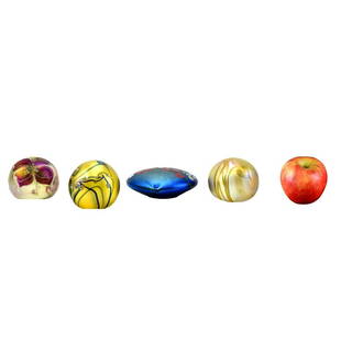 Vintage Paperweights Signed Rc & Orient + Flume