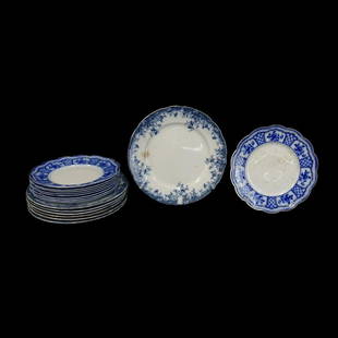 Antique Staffordshire Flow Blue Plates