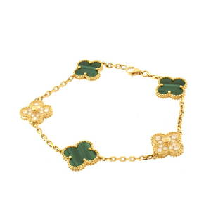 Vca Alhambra Style Diamond And 18k Bracelet