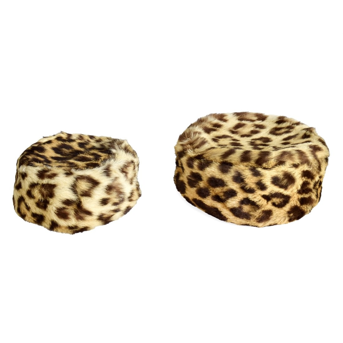 Two Genuine Leopard Skin Hats Auction